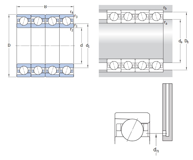 Rodamiento 7017 CDT/HCQBCAVQ126 85x130x88 | Consulta de rodamientos ...